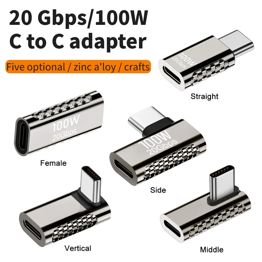 ☆PD100W Data Transfer Adapter Type-C To C USB3.2 Charging Adapter Zinc ...