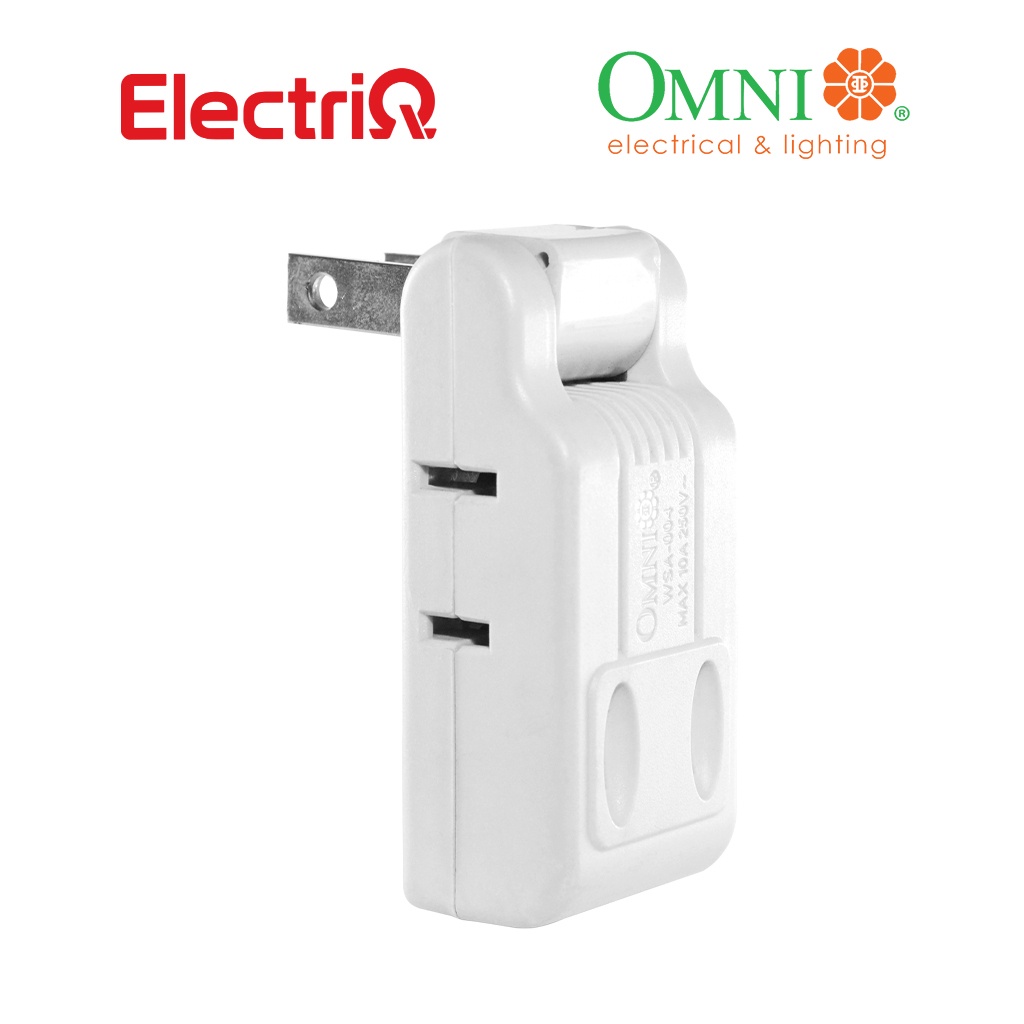 Electriq l Omni 4-Gang Adapter w/ Swing Type Plug Outlet Adaptor Socket ...