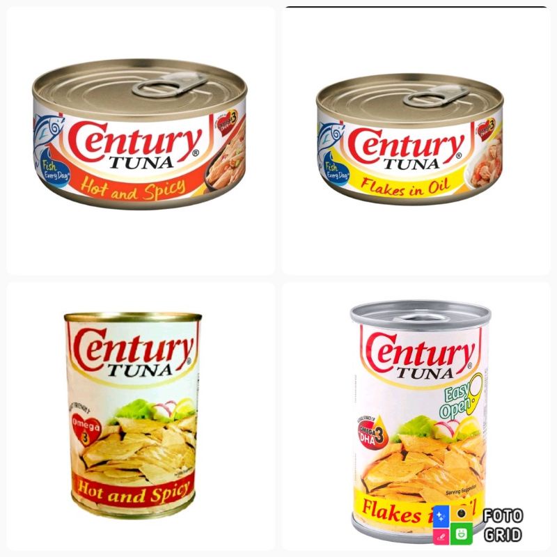 150g to 180g Century Tuna Flakes in oil and Hot and Spicy | Shopee ...