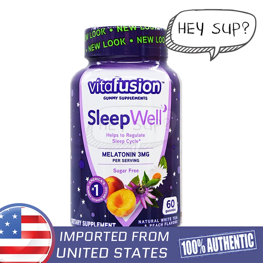 Vitafusion Sleep Well Melatonin 3mg Sugar Free Gummy 60 Gummies ...