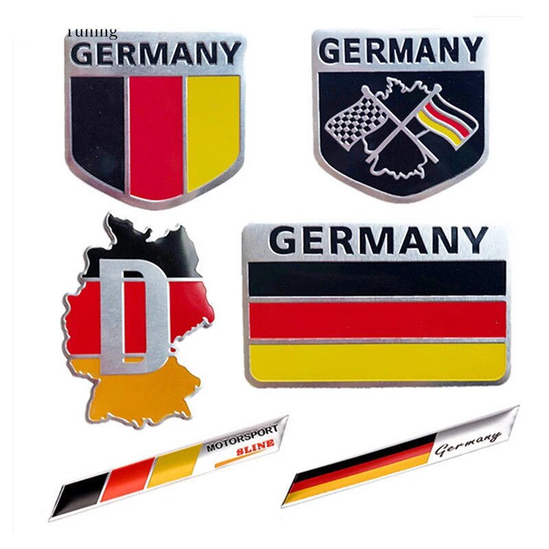 3D Aluminium Auto Car Emblem Germany German Flag Logo Grille Badge ...