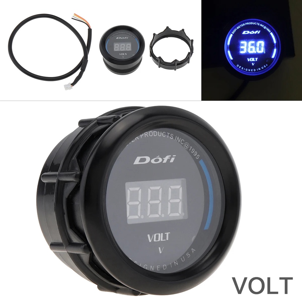 2 Inch 52mm Digital LED Display Voltmeter Voltage Gauge Blue Led Gauge ...