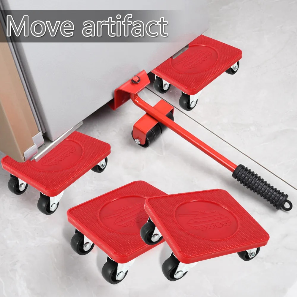 ☢5Pcs Furniture Moving Transport Roller Set Heavy Duty Furniture Lifter ...
