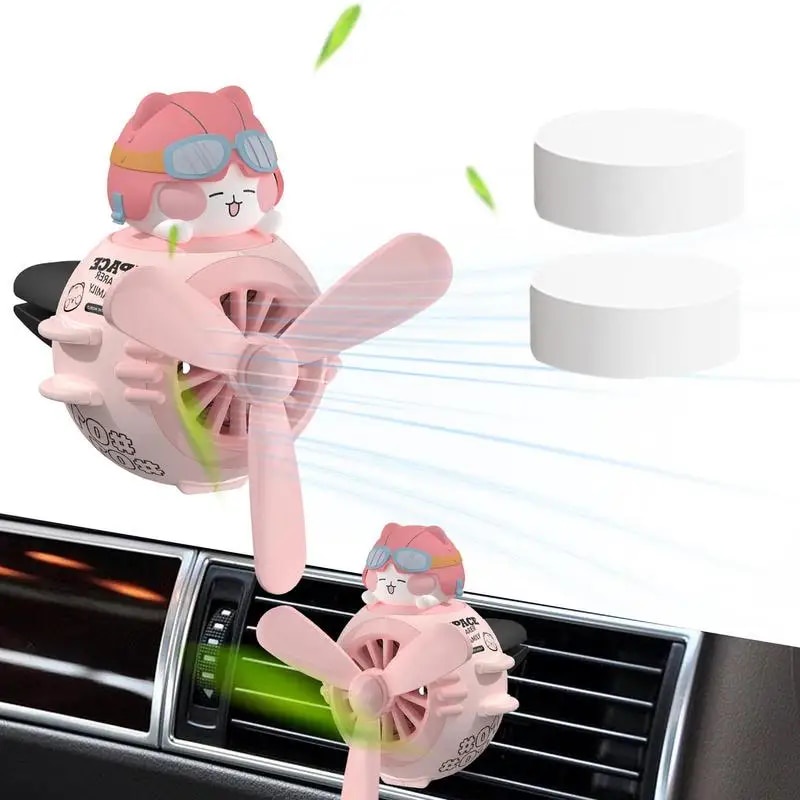 Cute Animal Pilot Perfume Diffuser Car Air Freshener Rotating Propeller ...