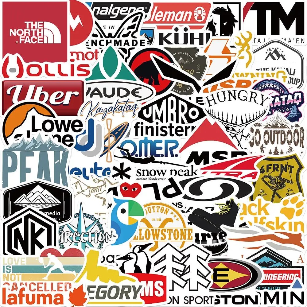 10/25/50Pcs Outdoor Stickers Logo Camping Brand Decals Pegatinas ...