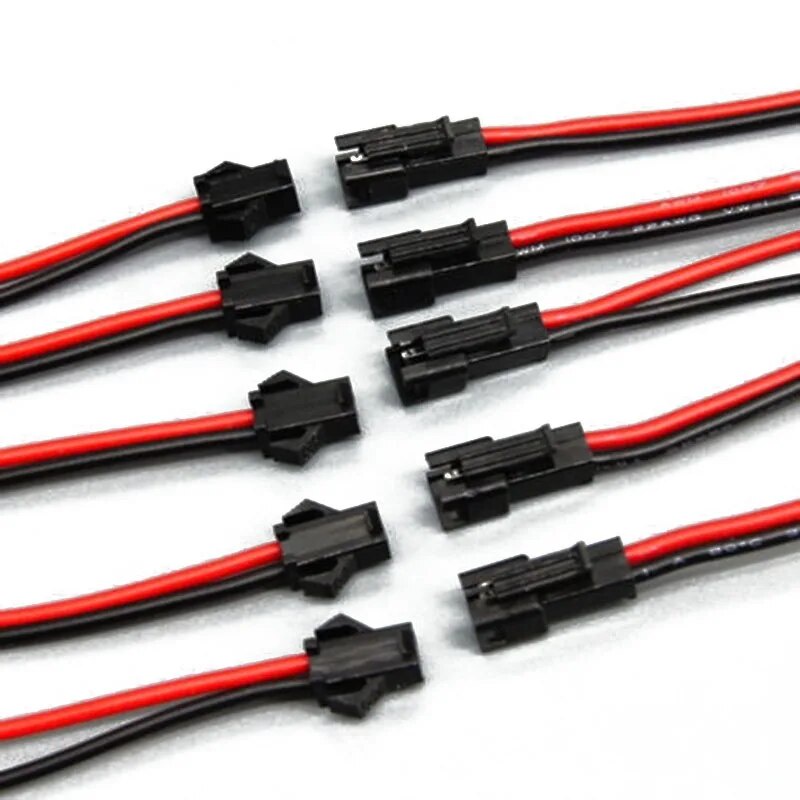 2.54mm SM 2-Pin 2P Connector Plug Male / Female Head Wires Cables ...