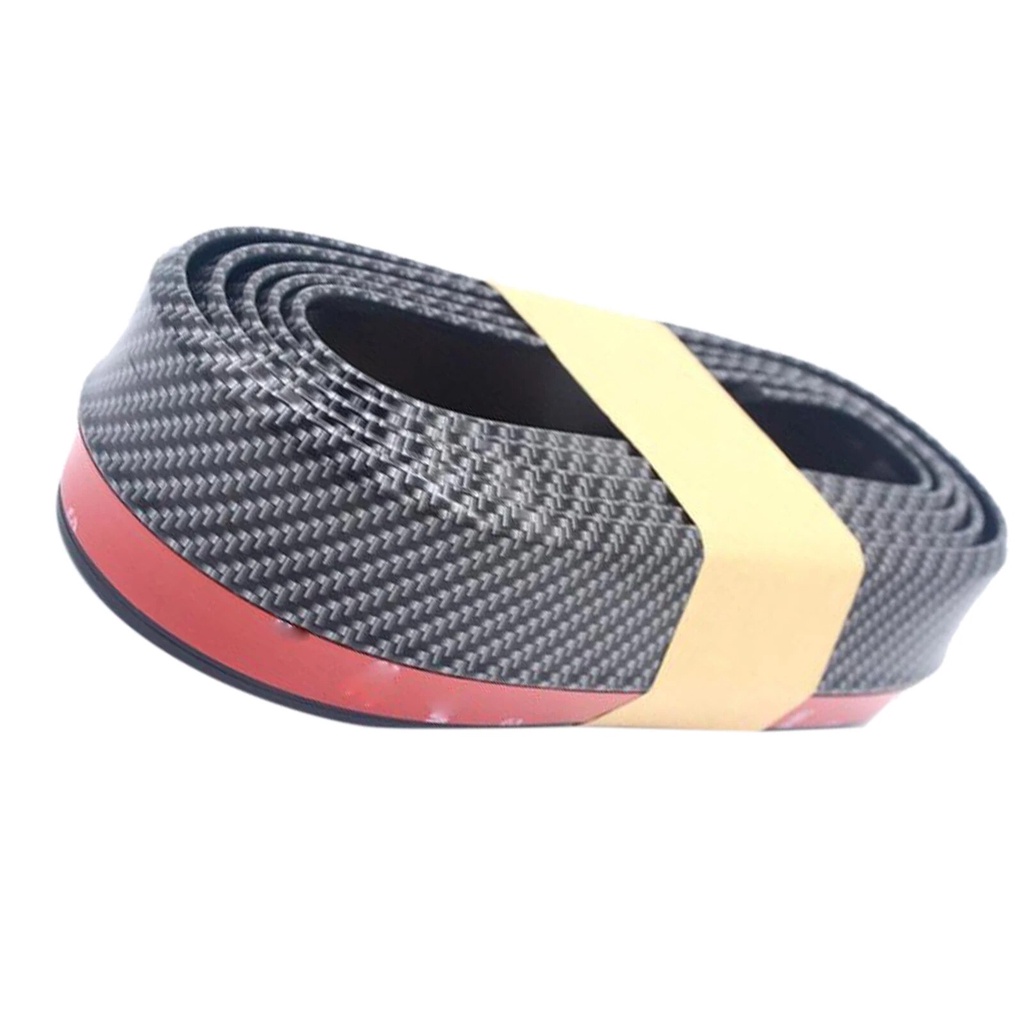 2.5m Car Universal Front Bumper Lip Carbon Fiber Rubber Splitter Chin ...