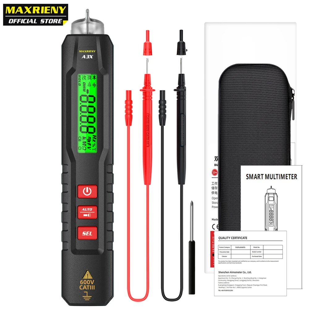 Smart Digital Voltage Detector Tester Indicator Electric Pen DC AC ...