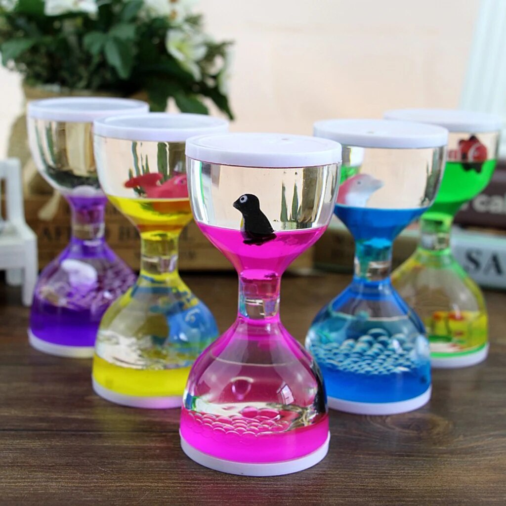 ~Dolphin Liquid Motion Bubbler Timers, Oil Hourglass Sensory Relaxation ...