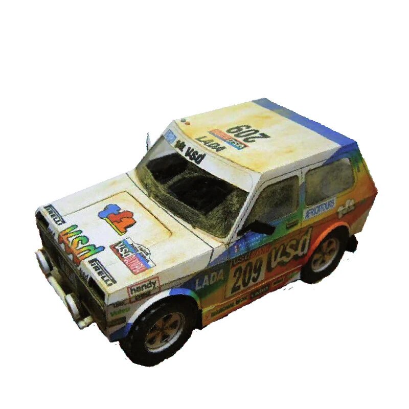 ♨LADA NIVA 1985 1:32 Dakar Rally Racing Car Origami Art Mini 3D Paper ...