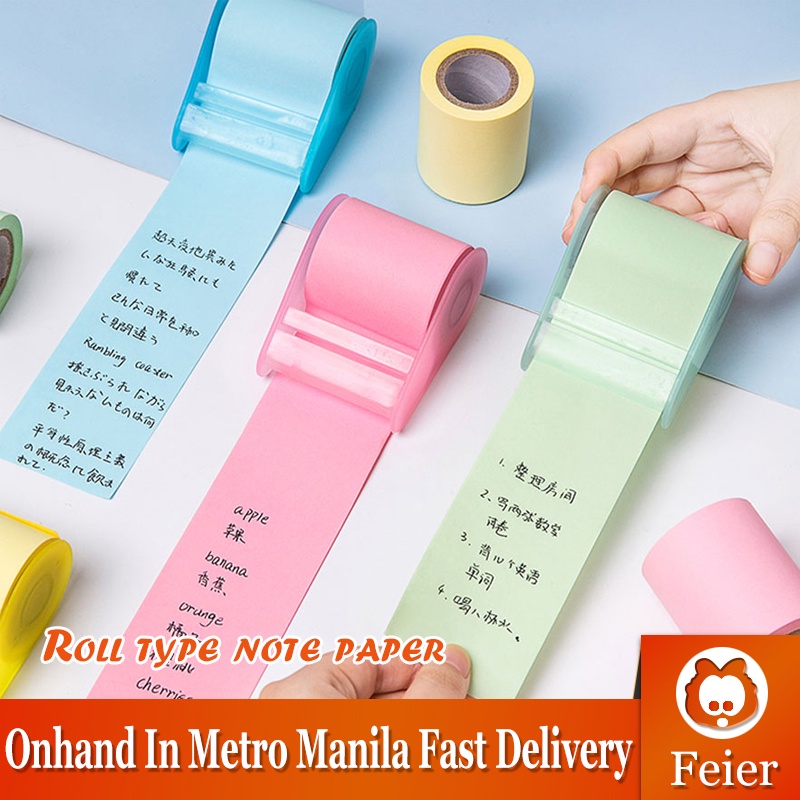 Roll Type Solid Color Note Paper Sticky Notes Bookmark Memo Pad ...