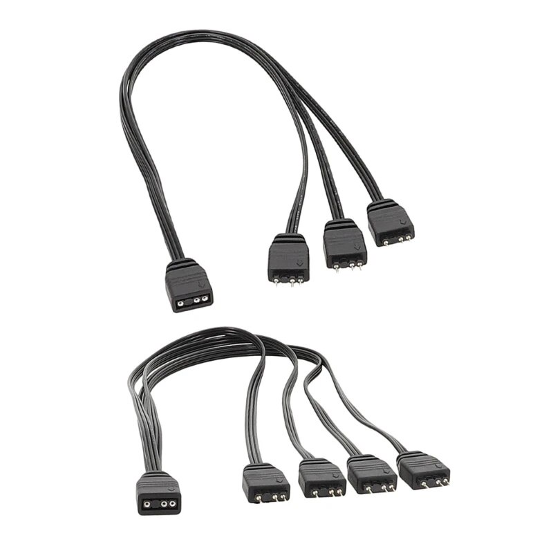 ☇5V 3 Pin ARGB Splitter Cable 3Pin Addressable RGB Splitter Extension ...