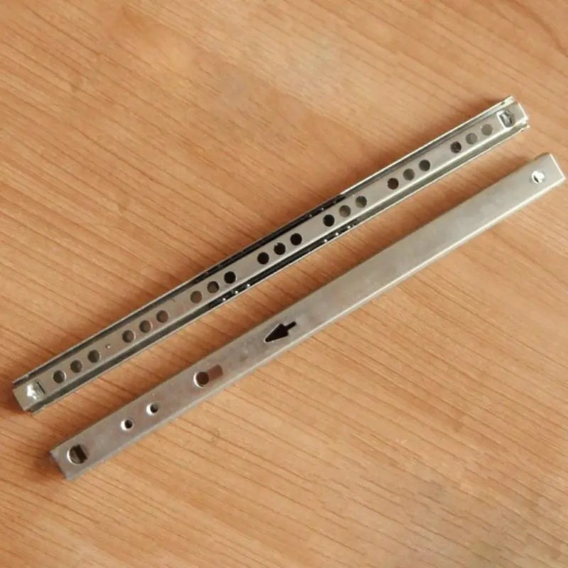 1Pair Drawer Steel Ball Rail Slide Drawer Ball Guide Two Sections 17mm ...