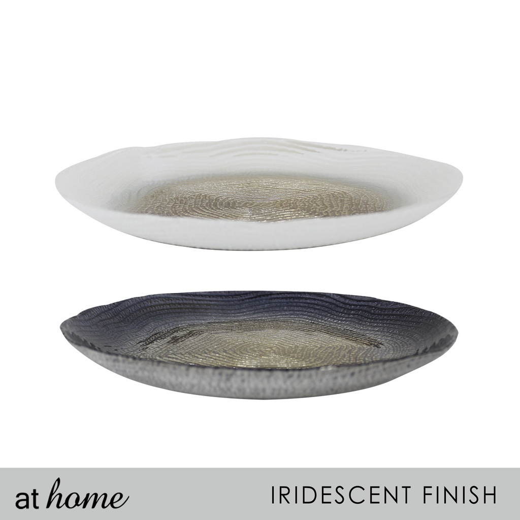 At Home Deluxe 1pc Darla Round Glass Tray, Tabletop Centerpiece ...