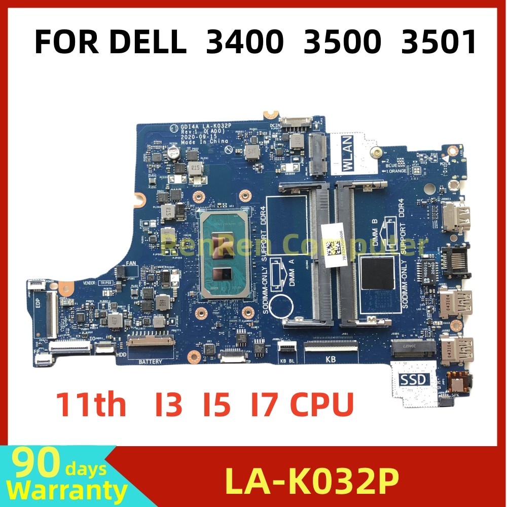 ☑LA-K032P With i3-1115G4 i5-1135G7 CPU Laptop Motherboard For Dell ...