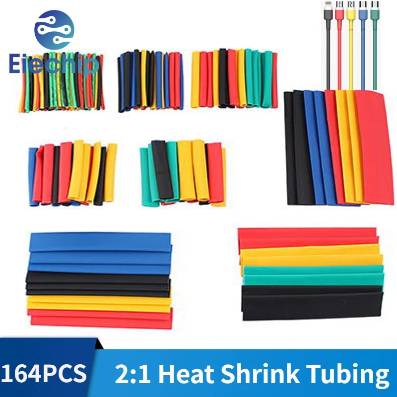 ☼164pcs 2:1 Heat Shrink Tubing Kit Thermoresistant Tube DIY ... ☼164pcs 2:1 Heat Shrink Tubing Kit Thermoresistant Tube DIY ...