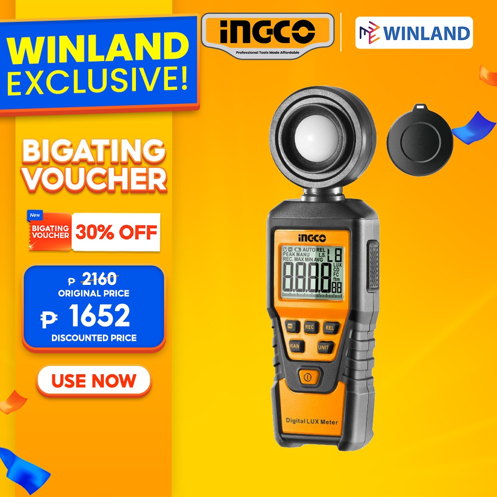 [6758]INGCO by Winland Digital LED Luxmeter Lux Meter 0~200000Lux ...