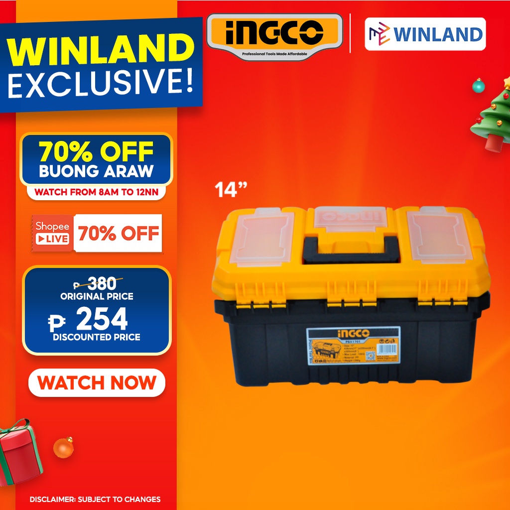 [4005]INGCO by Winland Plastic Tool Box Case Organizer with Removable ...