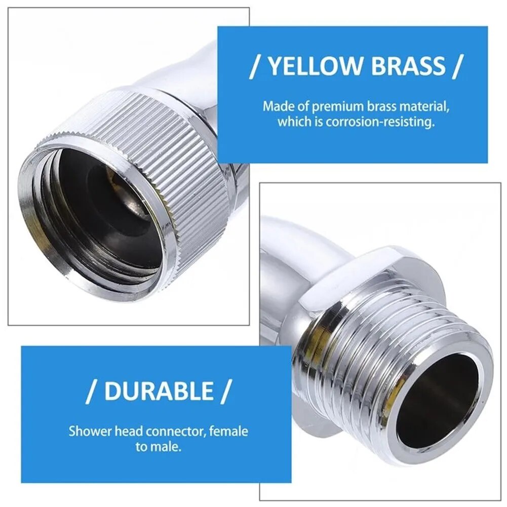 1 Pc Shower Elbow Adapter Bathroom Brass DIY Extender For Shower Head ...
