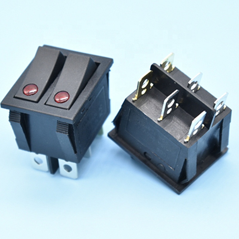 pa66 rocker switch light t125 250vac 15A 250V kdc4 lighted double pole ...