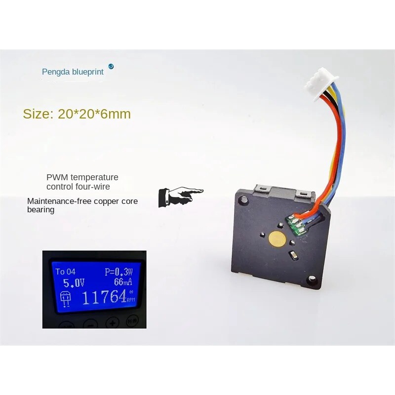 silent 2006 turbo blower 2CM copper core bearing PWM temperature control FG speed measurement 5V ...
