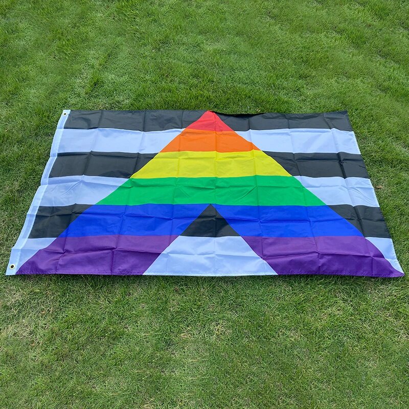 Aerlxemrbrae Rainbow Flag 150X90CM Banner Polyester grommets LGBT ...