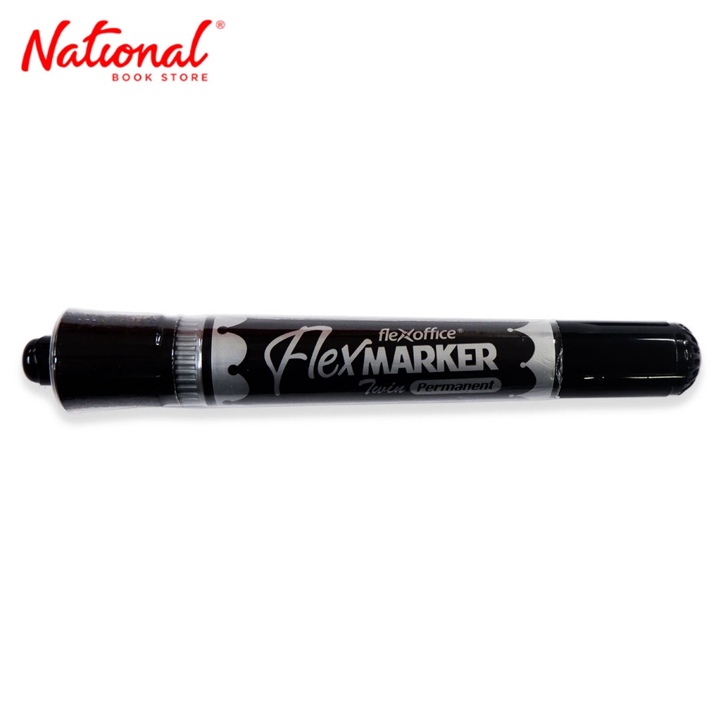 Flex Office Permanent Marker Dual Tip Black FO-PM05 - School & Office Supplies | Shopee Philippines