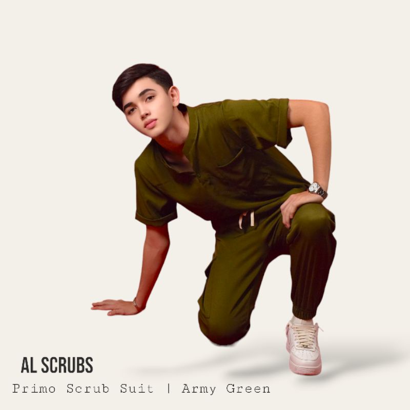 AL SCRUBS Primo Scrub Suit | Army Green | Shopee Philippines
