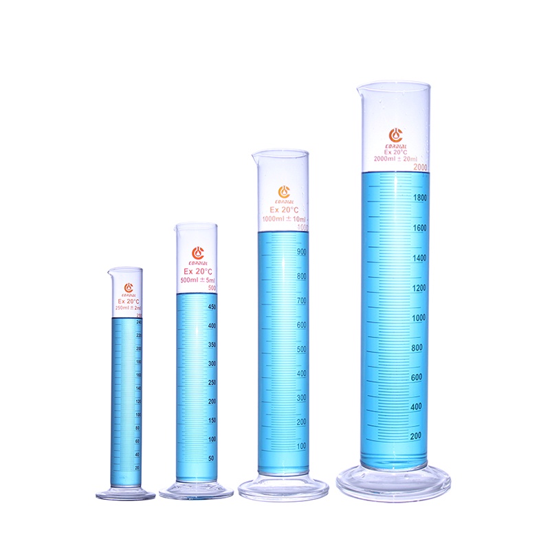 CORDIAL 5ml 10ml 25ml 50ml 100ml 250ml 500ml 1000ml 2000ml Glass Laboratory Graduated Cylinder ...