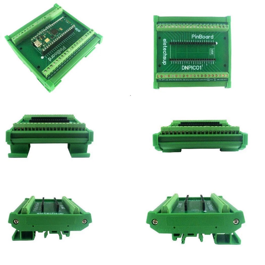 DIN Rail Mount Screw Terminal Block Adapter GPIO Expansion Module for Raspberry Pi Pico RP2040 ...