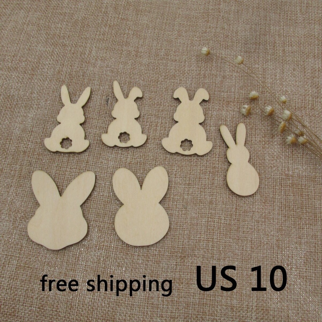 Unfinished Blank Wood Cutout, Easter Bunny, Rabbit Head Shaped, Easter ...