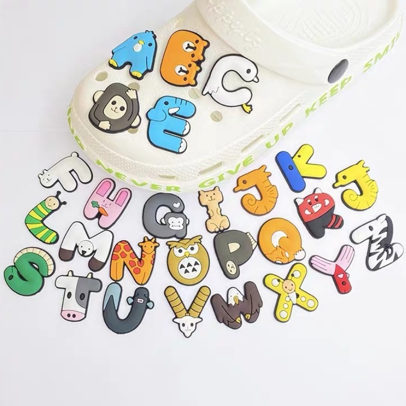 Jibbitz Shoe Charms Cartoon Letter A-Z Number Series DIY Shoes ...