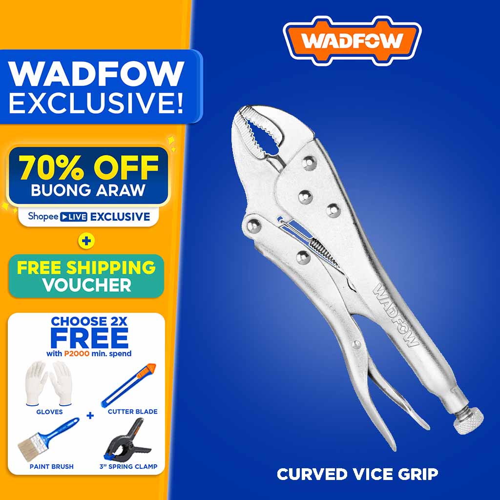 Wadfow 5" 7" 10" Carbon Steel Curved Vice Grip Plier Jaw Vise Heavy ...