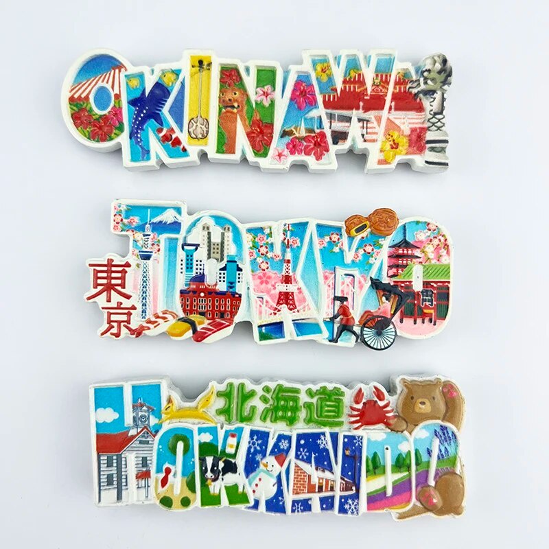 ๑Japan Travelling Souvenirs Fridge Magnets Okinawa Hokkaido Tokyo ...