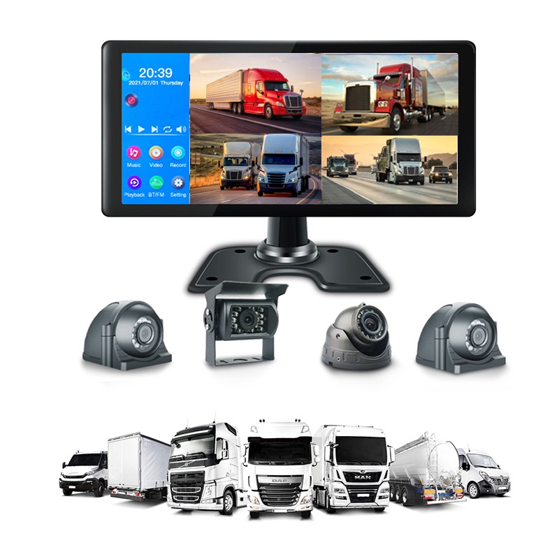 Truck 10.36 Inch Screen Car DVR Recorder 4 Channel Surveillance System ...