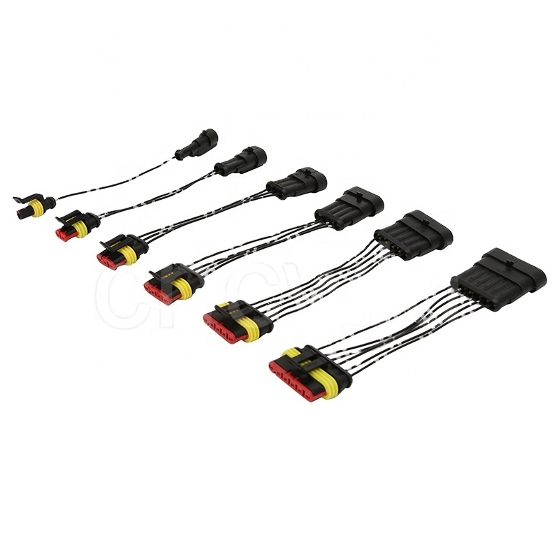 AMP super seal 1.5 series 1p 2p 3p 4p 5p 6 pin male female connector ...