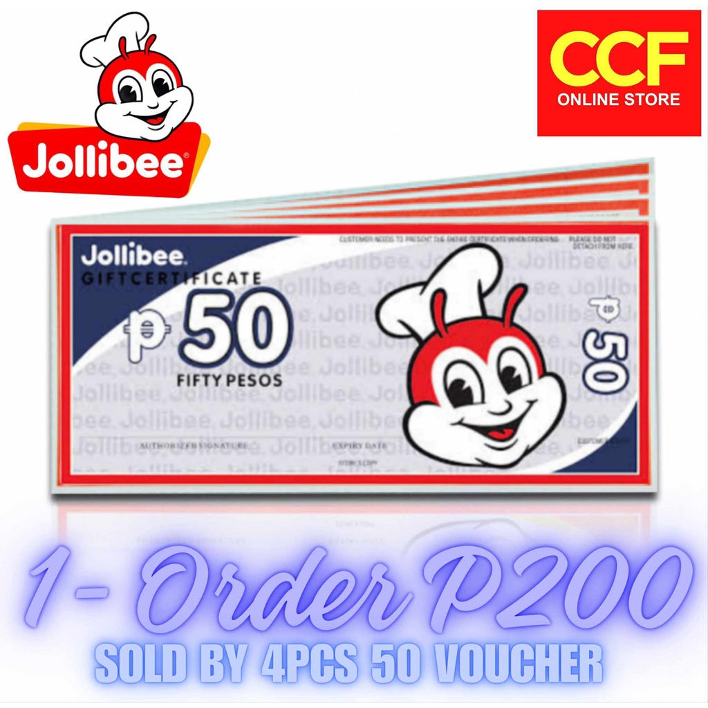 Jollibee Gift Pass Gift Card GC Sold by 4 pcs 50 200 | Shopee Philippines