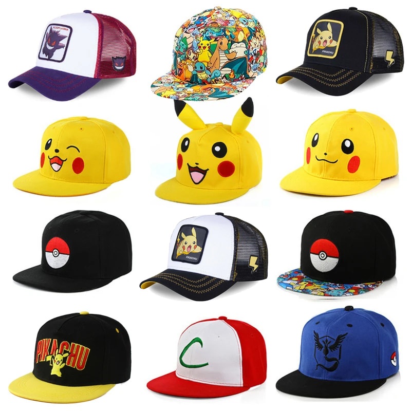 Pokemon Pikachu Baseball Cap Anime Cartoon Figure Cosplay Hat ...