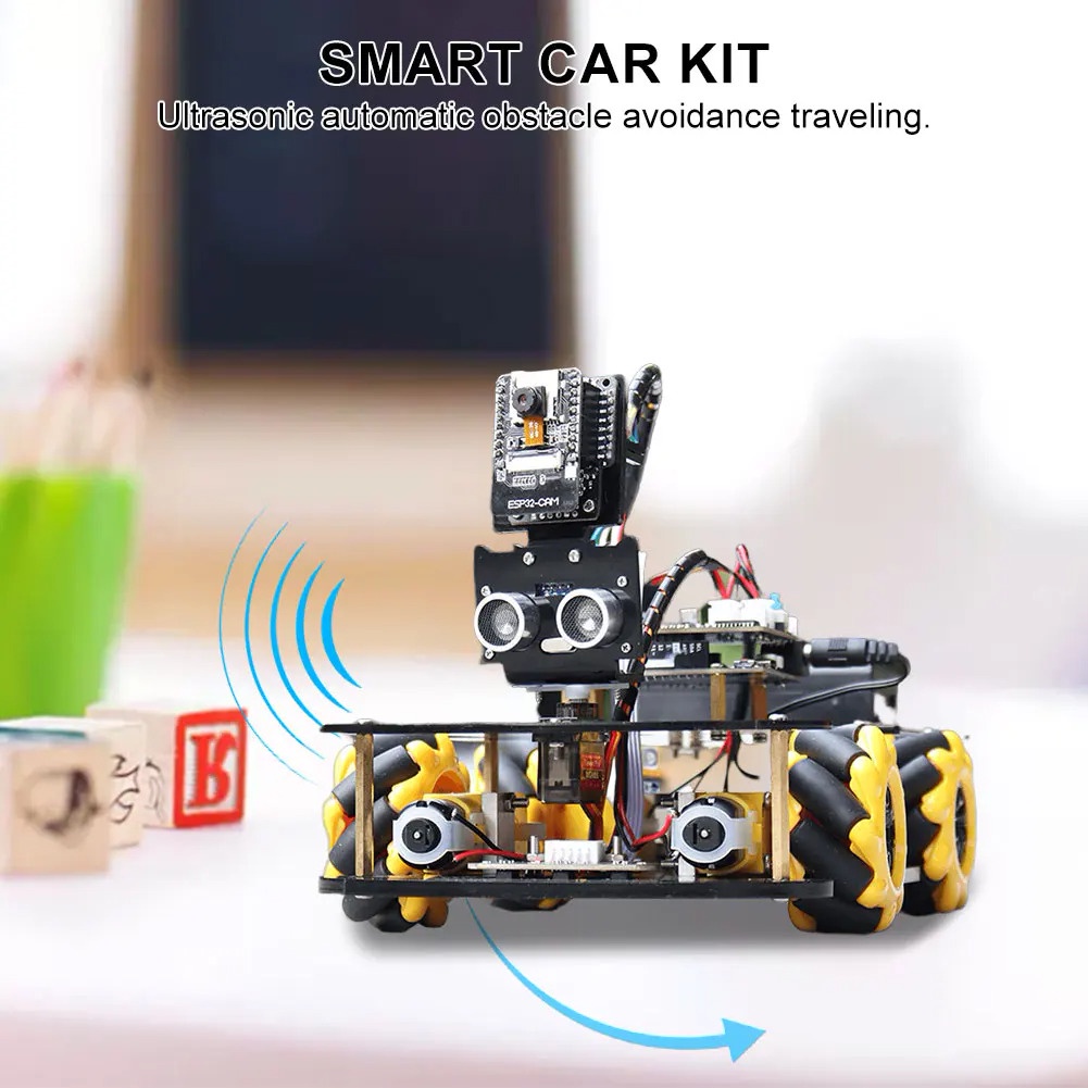 Smart Dfv9 Robot Car Kit For Arduino Esp32 Cam Programmable Diy Starter Kit Ultrasonic Obstacle