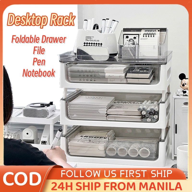 Desktop File Storage Rack Long Bond Drawer Organizer Rack Compartments ...