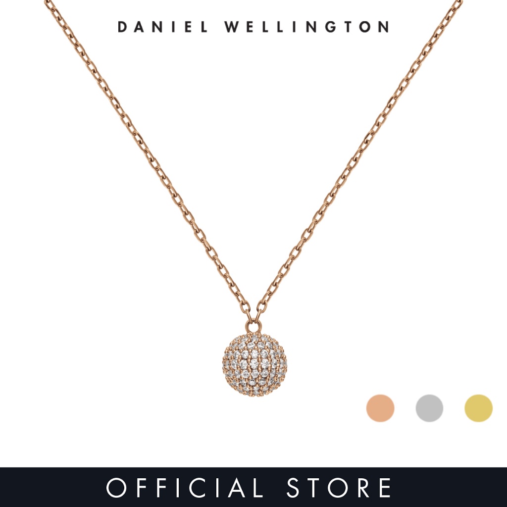 Daniel Wellington Pavé Crystal Pendant Necklace Rose Gold / Silver ...