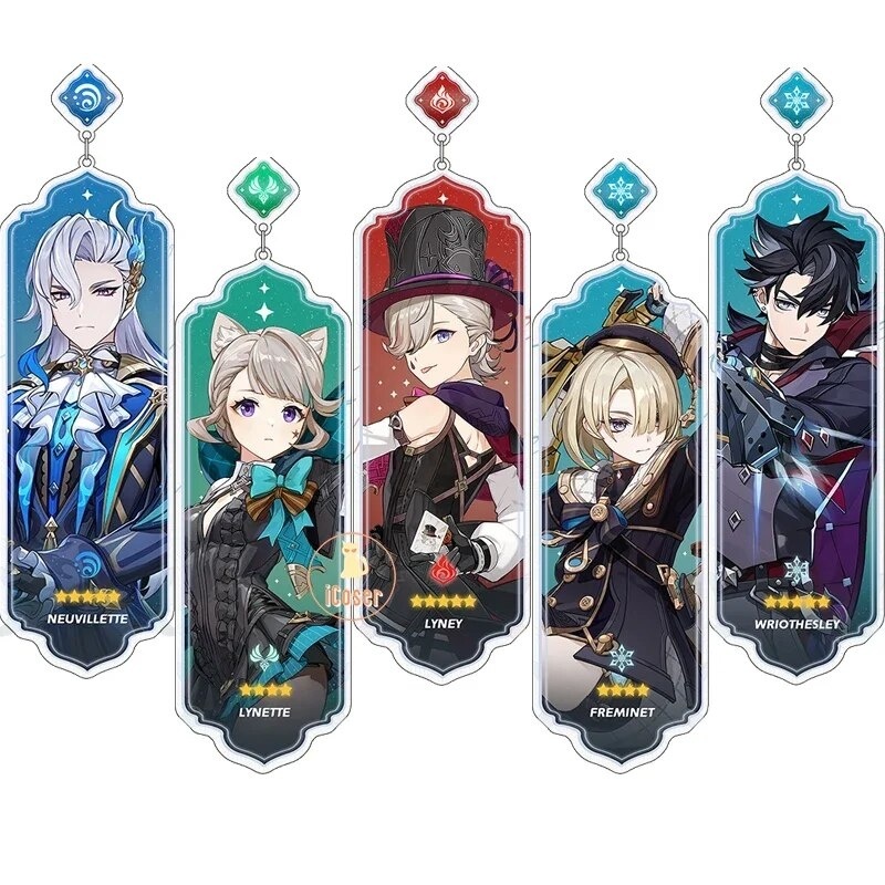 Genshin Impact Fontaine Lynette Lyney Keychain Freminet Neuvillette ...
