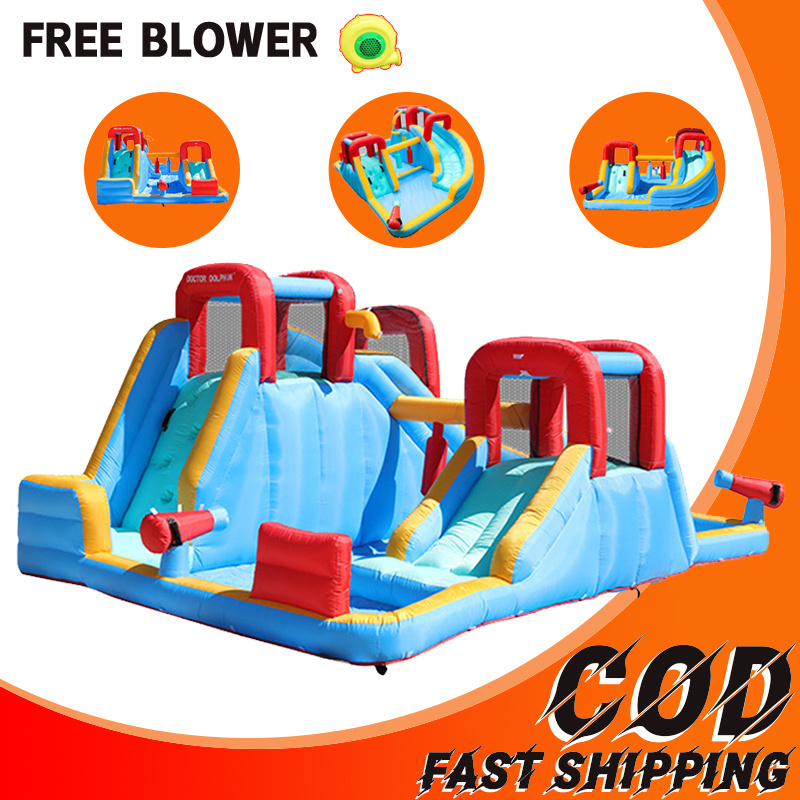 2024 splashpool bouncy children outdoor water Inflatable slide castle ...