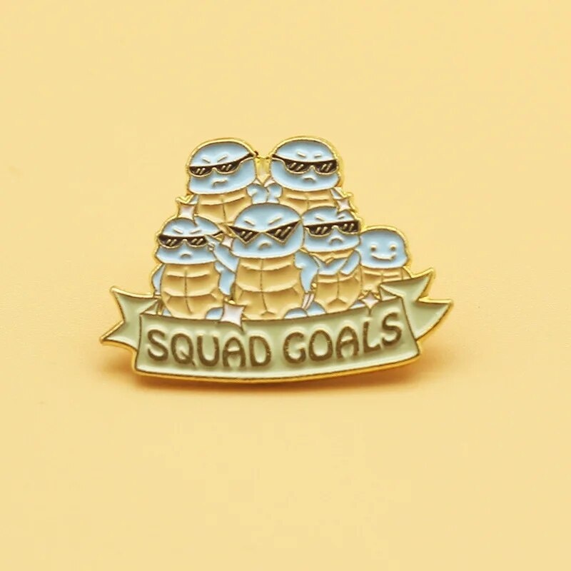 Anime Pokemon Enamel Pins Collect Kawaii Squirtle Squad Goals Metal ...