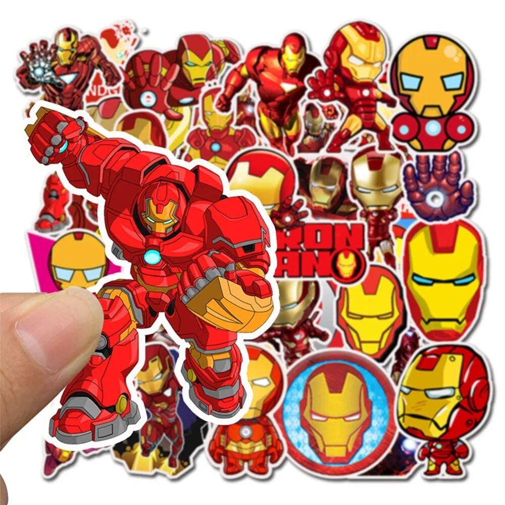 10/35PCS Disney Marvel Avengers Iron Man Stickers Superhero Decals DIY ...
