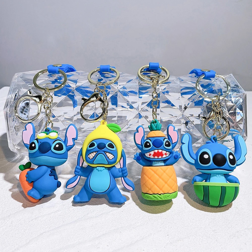 Disney Stitch Keychain Anime Lilo and Stitch Cartoon Fruit Stitch ...