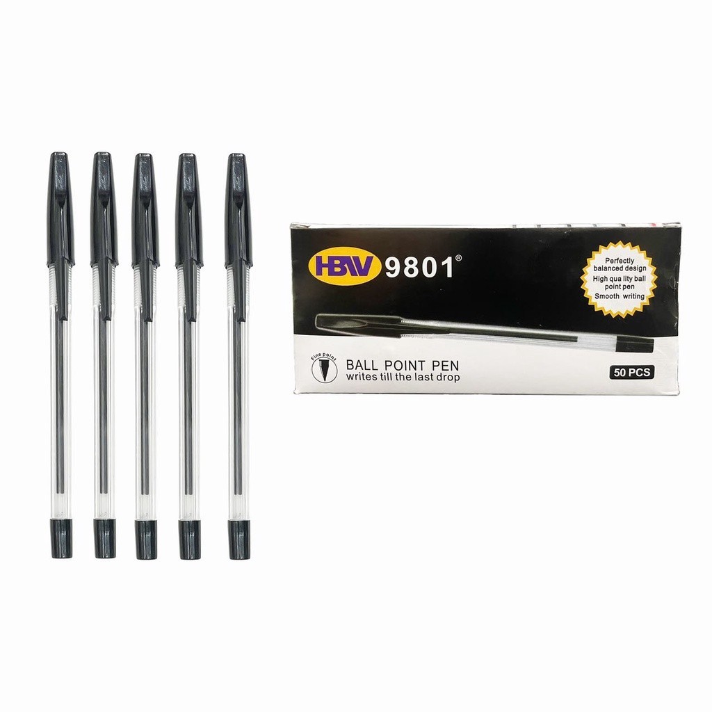 HBW BALLPEN 50PCS 9801# school office supplies | Shopee Philippines