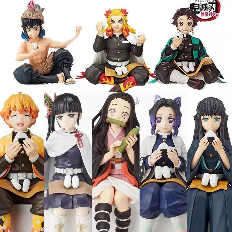 Anime Demon Slayer Figure Tanjirou Nezuko Zenitsu Inosuke Shinobu Giyuu ...