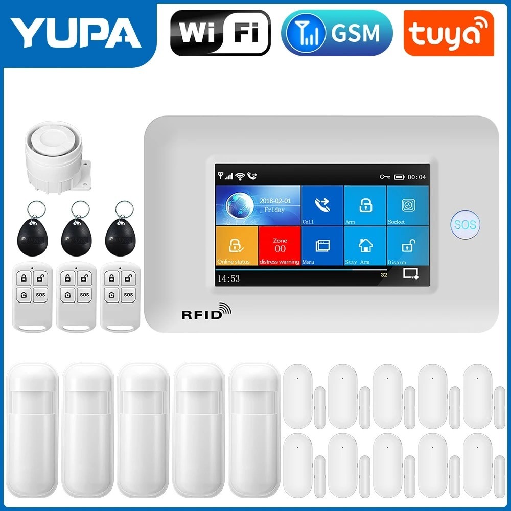 Wireless WIFI GSM Burglar Home Security Alarm System With Door Motion ...