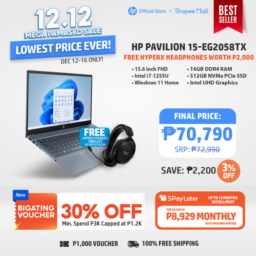HP Laptop Pavilion | 14 inch/15 inch | Intel i7 | 16GB | 1TB SSD | 2 yr ...